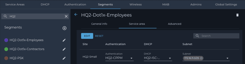Dot1x Aruba ClearPass Integration | Nile